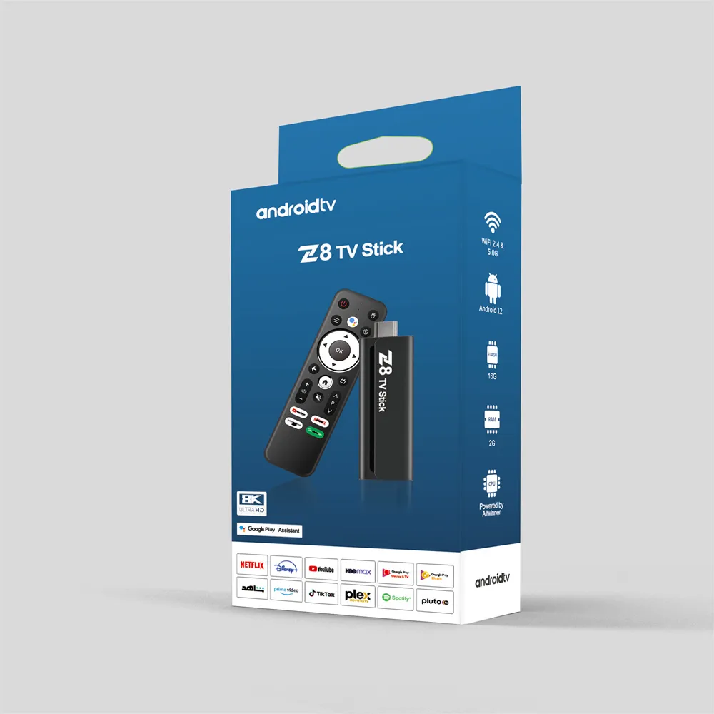 Z8 Android TV Stick 8K HDR Quad Core Smart TV Box, 2GB RAM, 16GB ROM ...