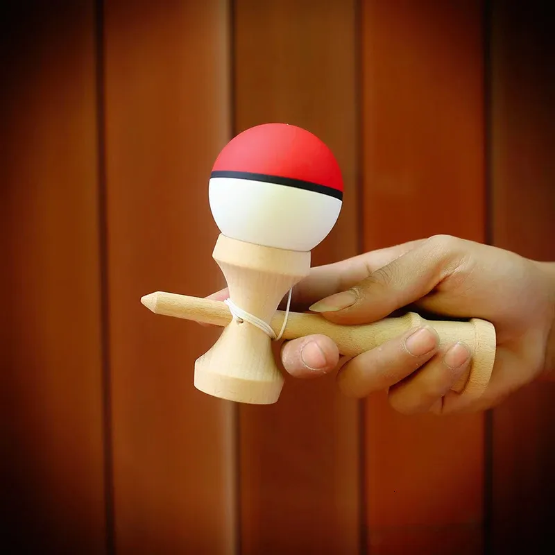 Half Stripe Wooden Kendama Toy Professional Skillful Juggling Ball ...