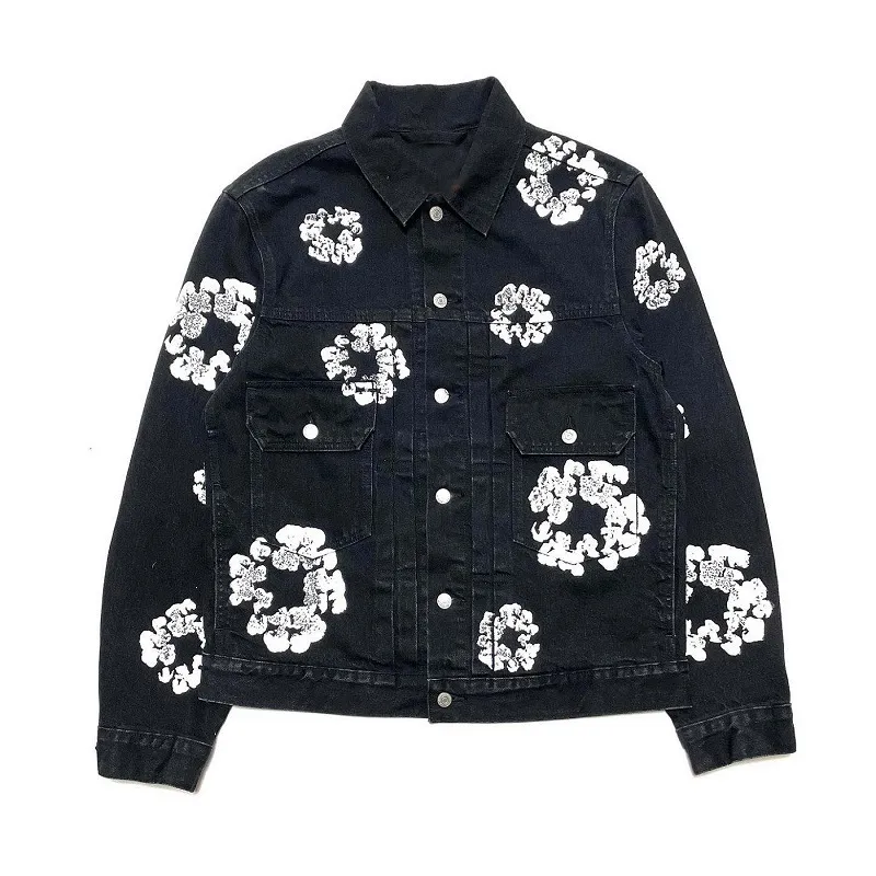 Designer Hip Hop Denim Suit Men Trend Streetwear Y2K Denim Jacket Solid ...