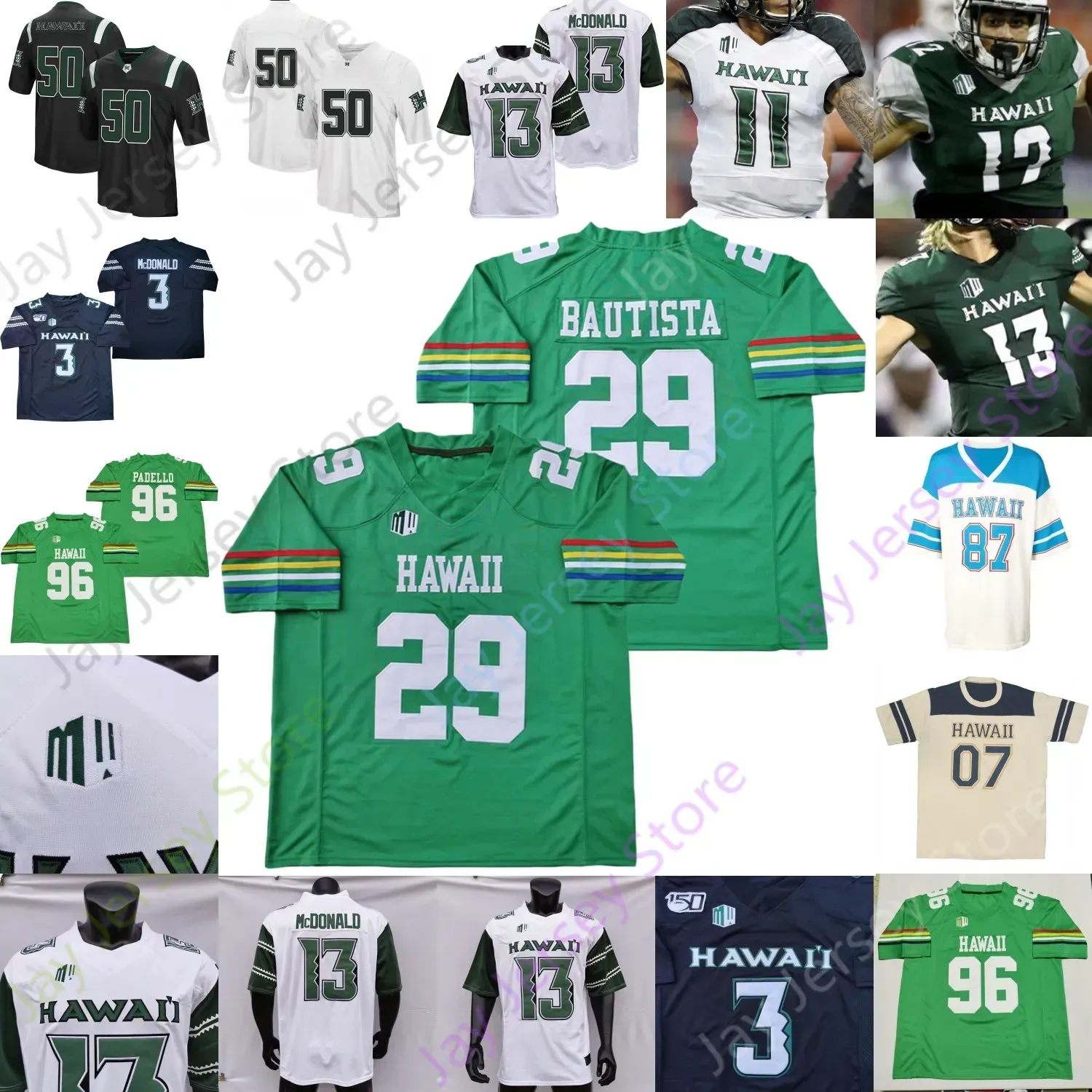 Hawaii NCAA Personalized Football Shirts Featuring Cole McDonald ...