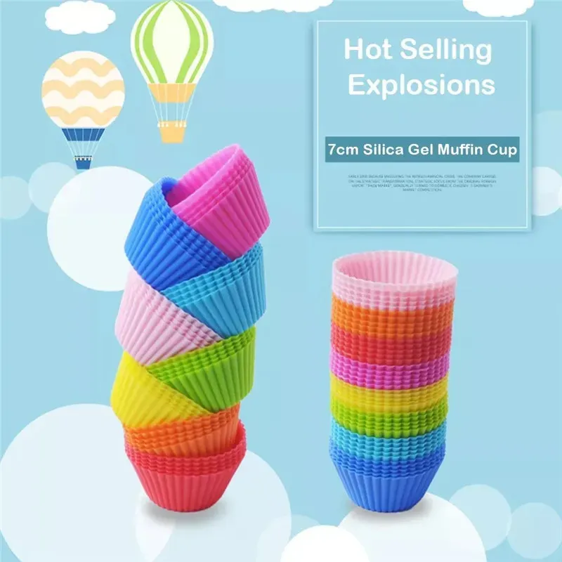 DHgate.com:Round Silicone Muffin Molds 7cm, Reusable Cupcake Baking ...