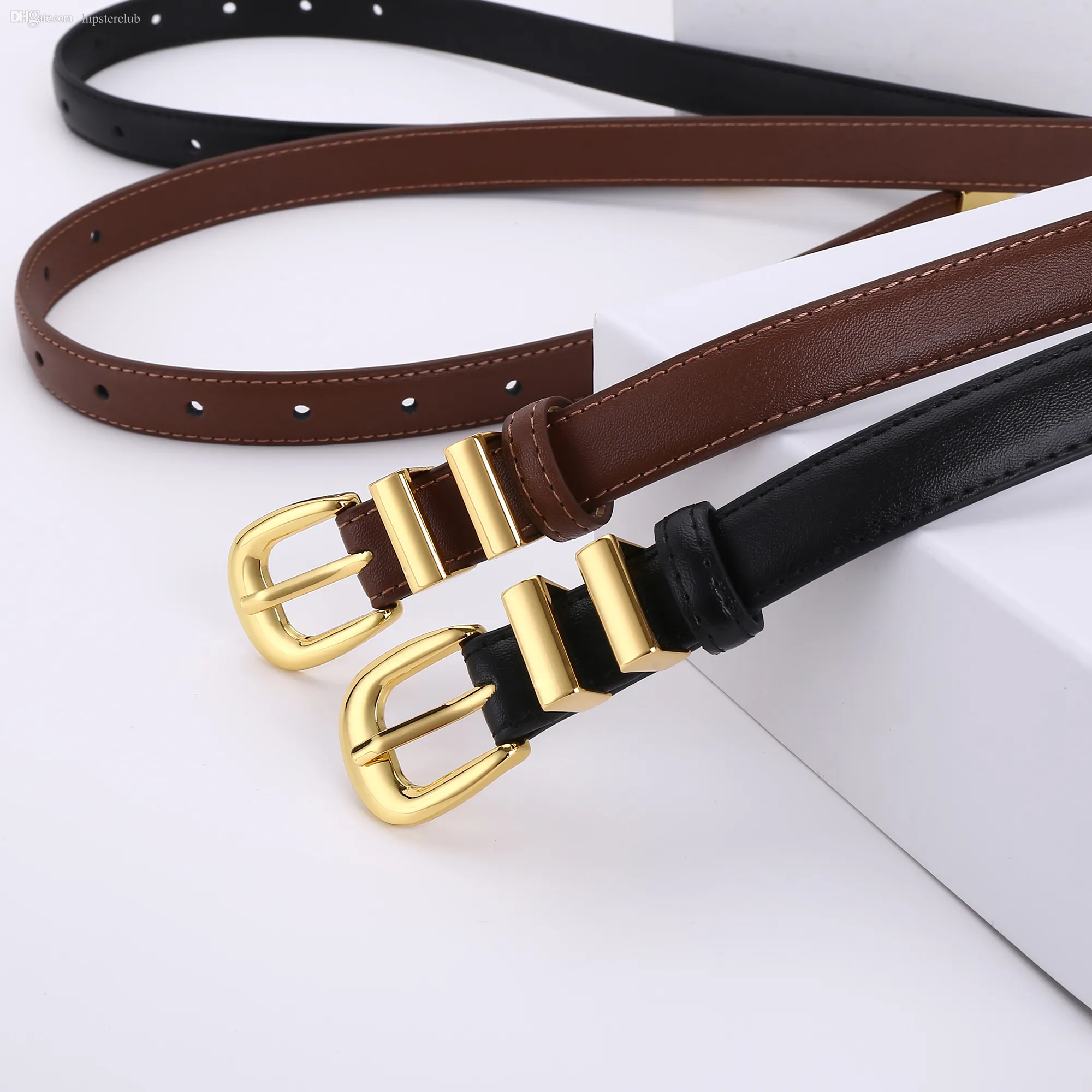 Western Taurillon Women's Designer Belt With Needle Buckle, 18mm ...