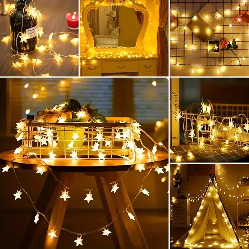 40 LED Star String Lights - Waterproof Fairy Lights, Expandable for ...