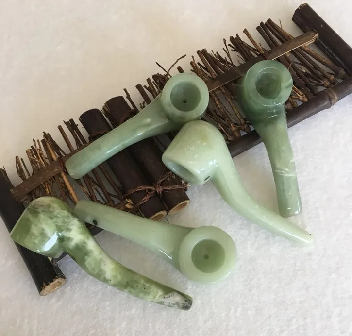 Qbsomk Jade Fumar Piedra Brillo Pipa Tabaco Mano Cigarrillo Titular ...