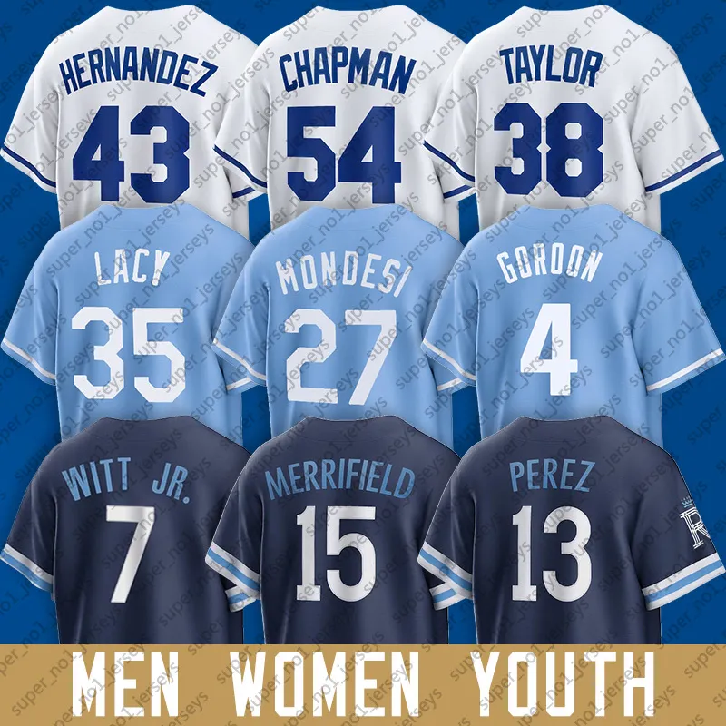 Official Powder Blue Baseball Uniforms Featuring Bobby Witt Jr ...