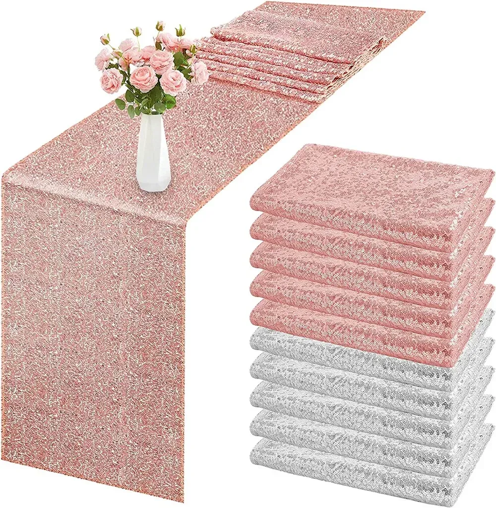 Sparkle Sequin Table Runner - Gold, Silver, Rose Gold Tablecloth ...