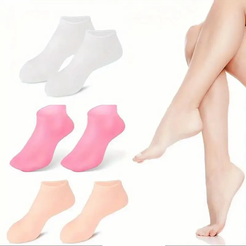 Silicone Moisturizing Socks: Gel Heel Protectors For Cracked Heels ...