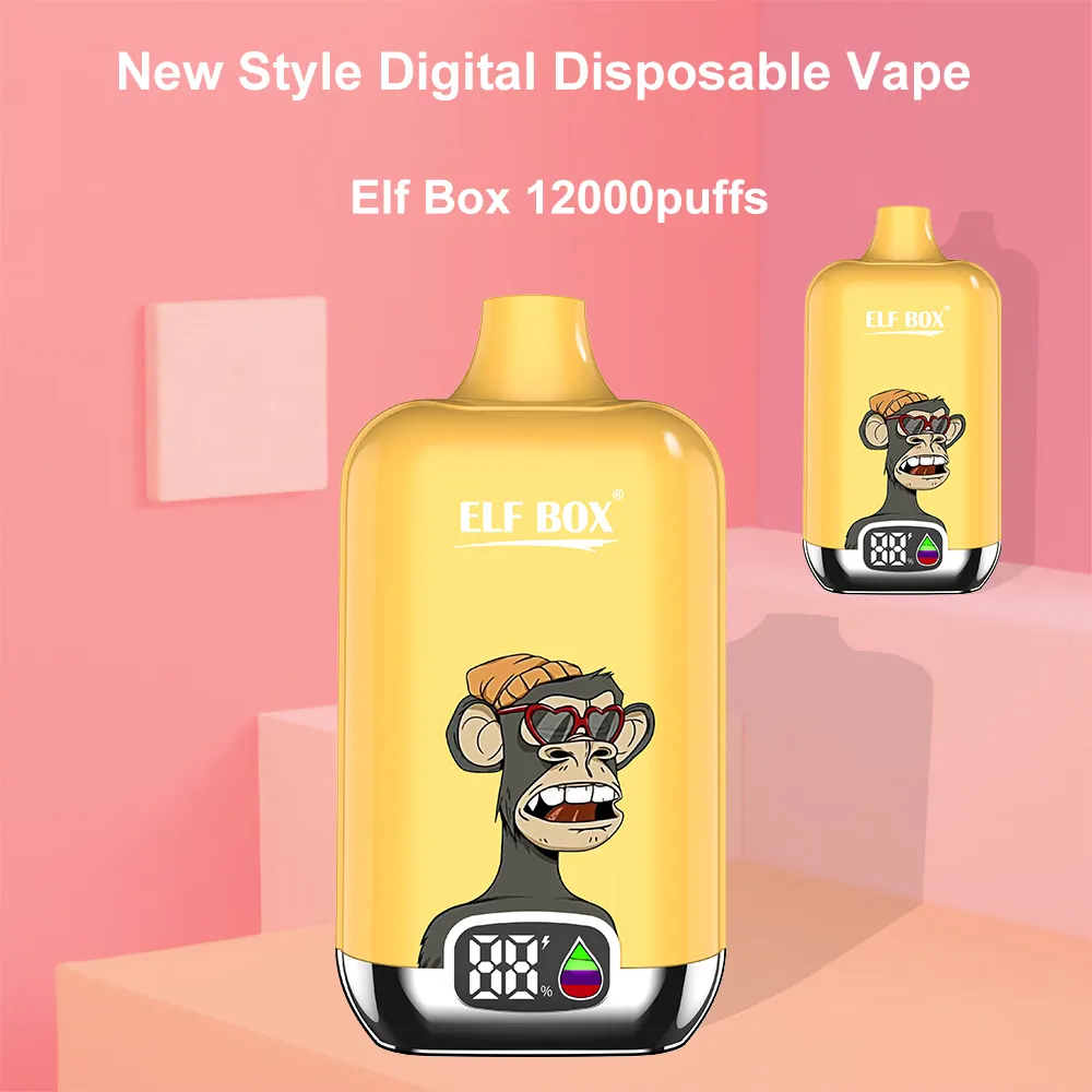 ELF BOX 12000 Puffs Digital Disposable Vape E Cigarette Puff 12k 25ml Prefilled Pod Electronic ...