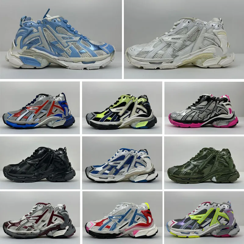 Men's Graffiti Track Runners 2024 Designer Sneakers, White Blue Orange ...