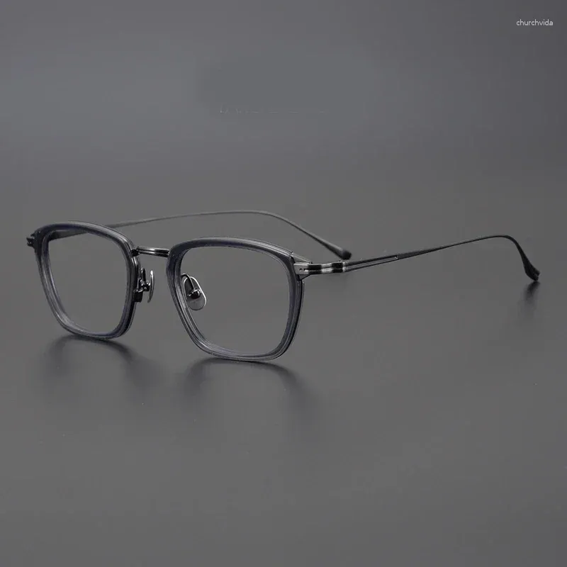 DHgate.com:2024Japan Titanium Square Eyeglasses Frames for Men Optical ...