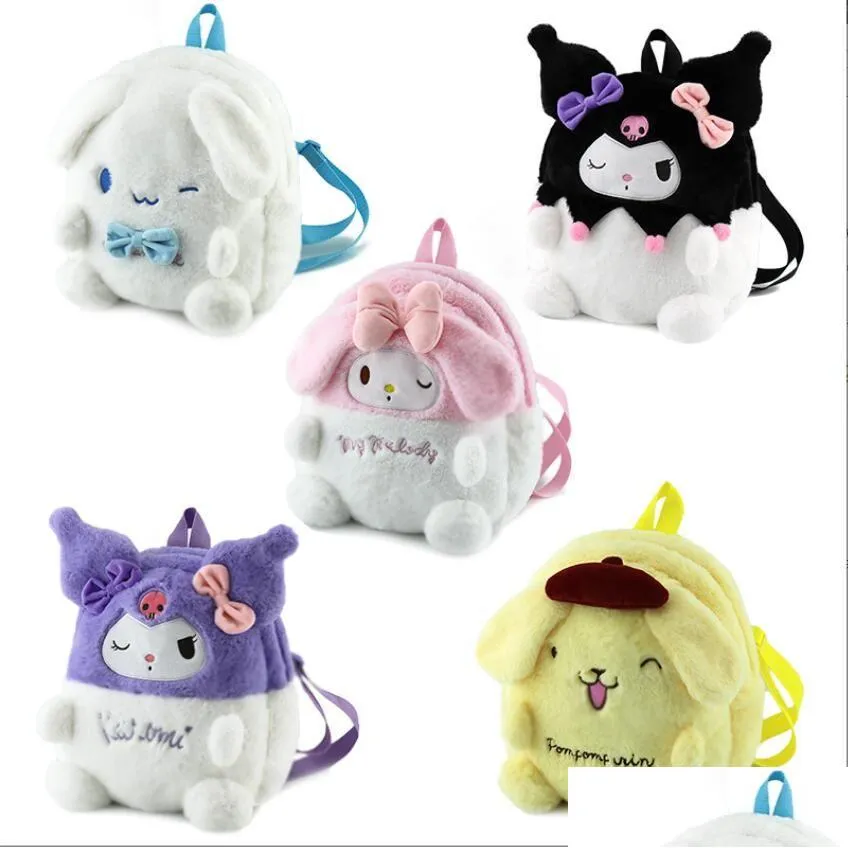 Backpacks Ins Fashion Kawaii Cartoon Kuromi P Backpack Girl Double ...