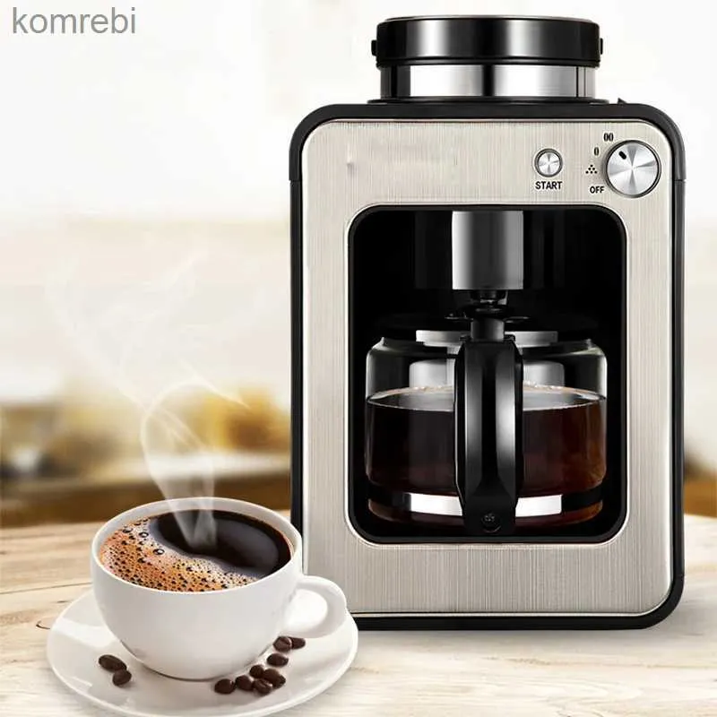 2-in-1 Automatic Drip Coffee Maker & Grinder - Household American Style ...