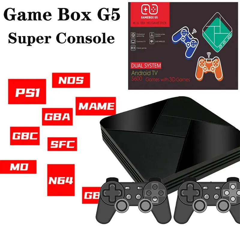 2024 Game Box G5: Lettore Video TV A Doppio Sistema 4K Con Chip Wifi S905L, Supporta PS1/N64/DC ...