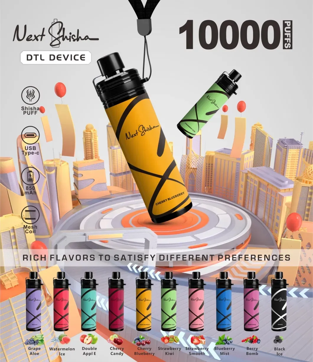 New Released Authentic My Shisha Next Dtl 10000 Puffs 3% Nic Disposable ...