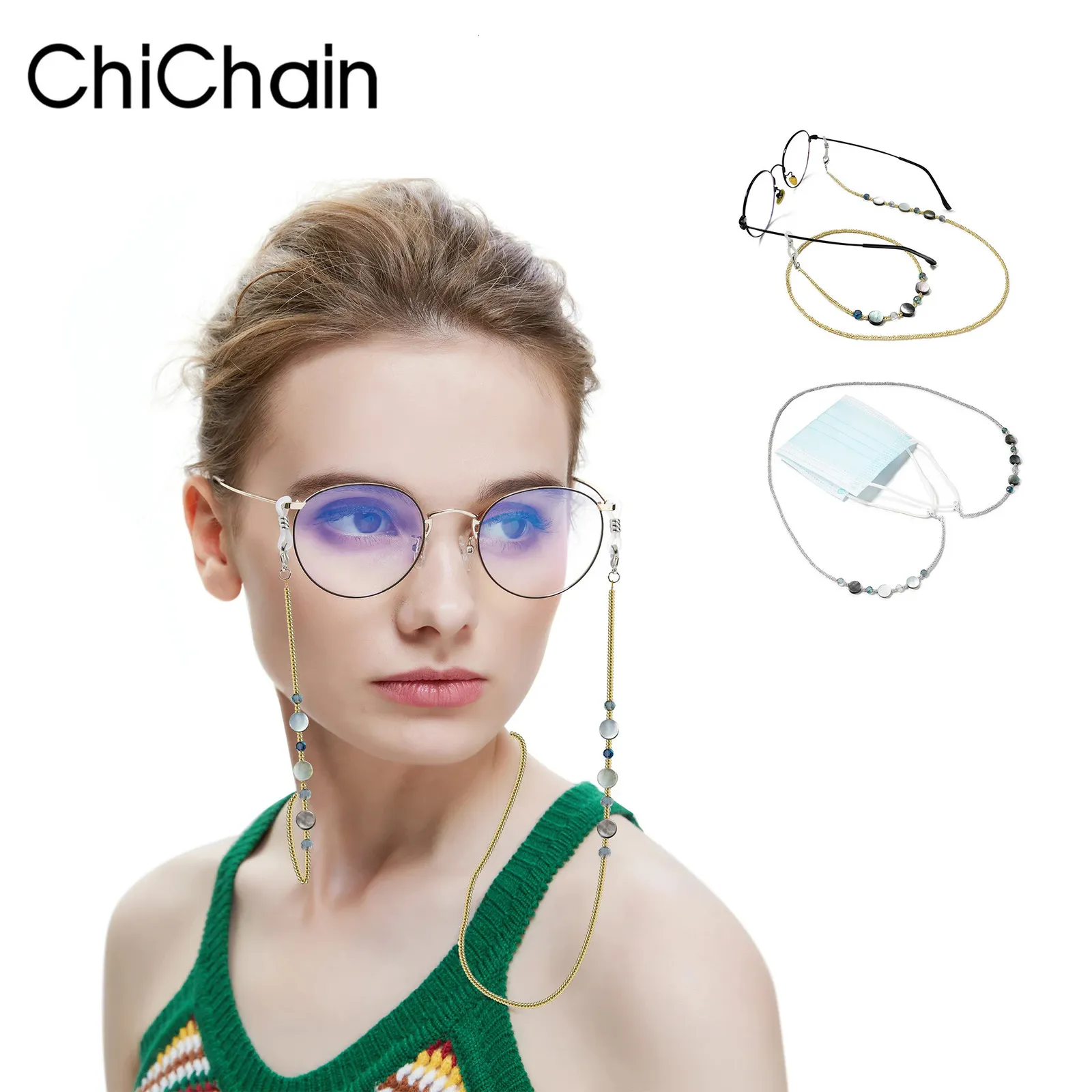 DHgate.com:Womens Fashion Glasses Chain, Shell Beaded Sunglasses Rope ...
