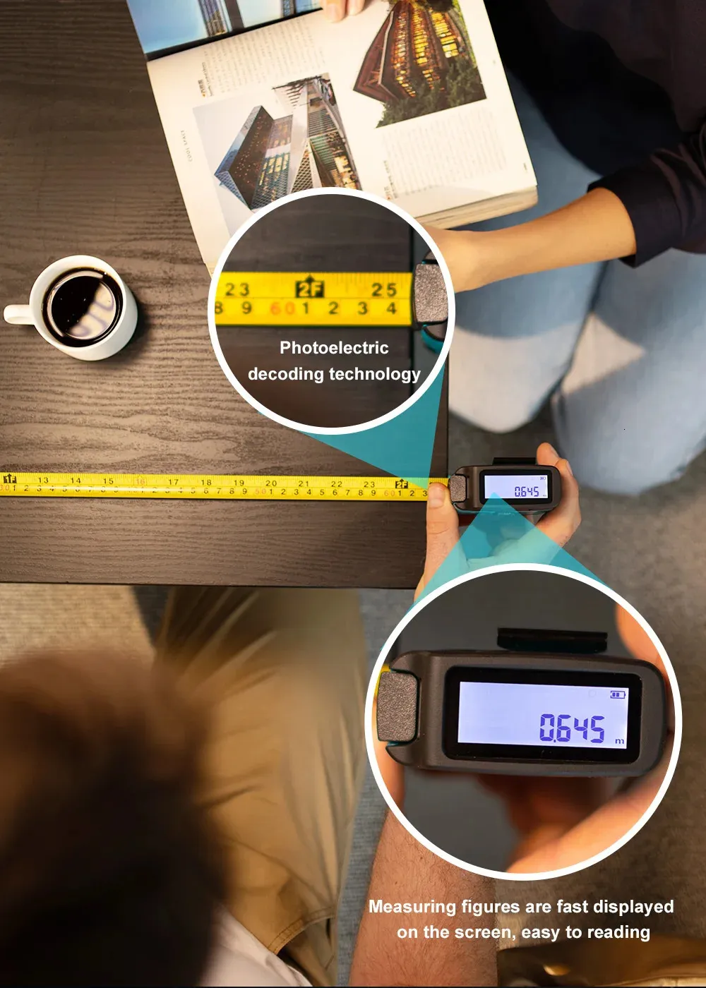MiLESEEY Digital Tape Measure 2 In 1 5m Bluetooth Rechargeable ...