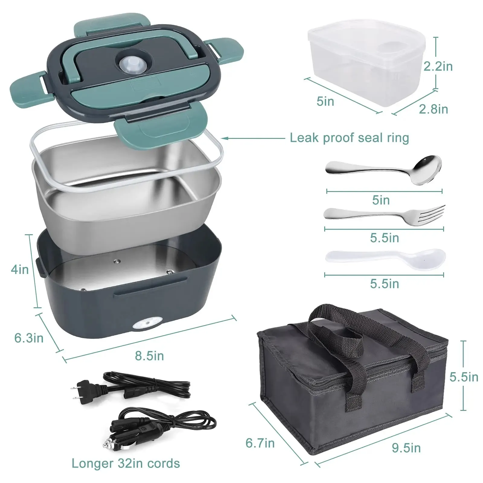 Lunch Box Elettrico Scaldavivande 2In1 Scaldavivande Portatile Auto ...