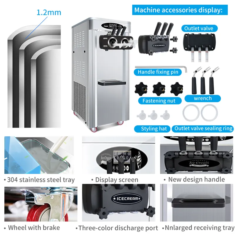 Commercial Italy Gelato Maker Table Counter Top Desktop Italian Water ...