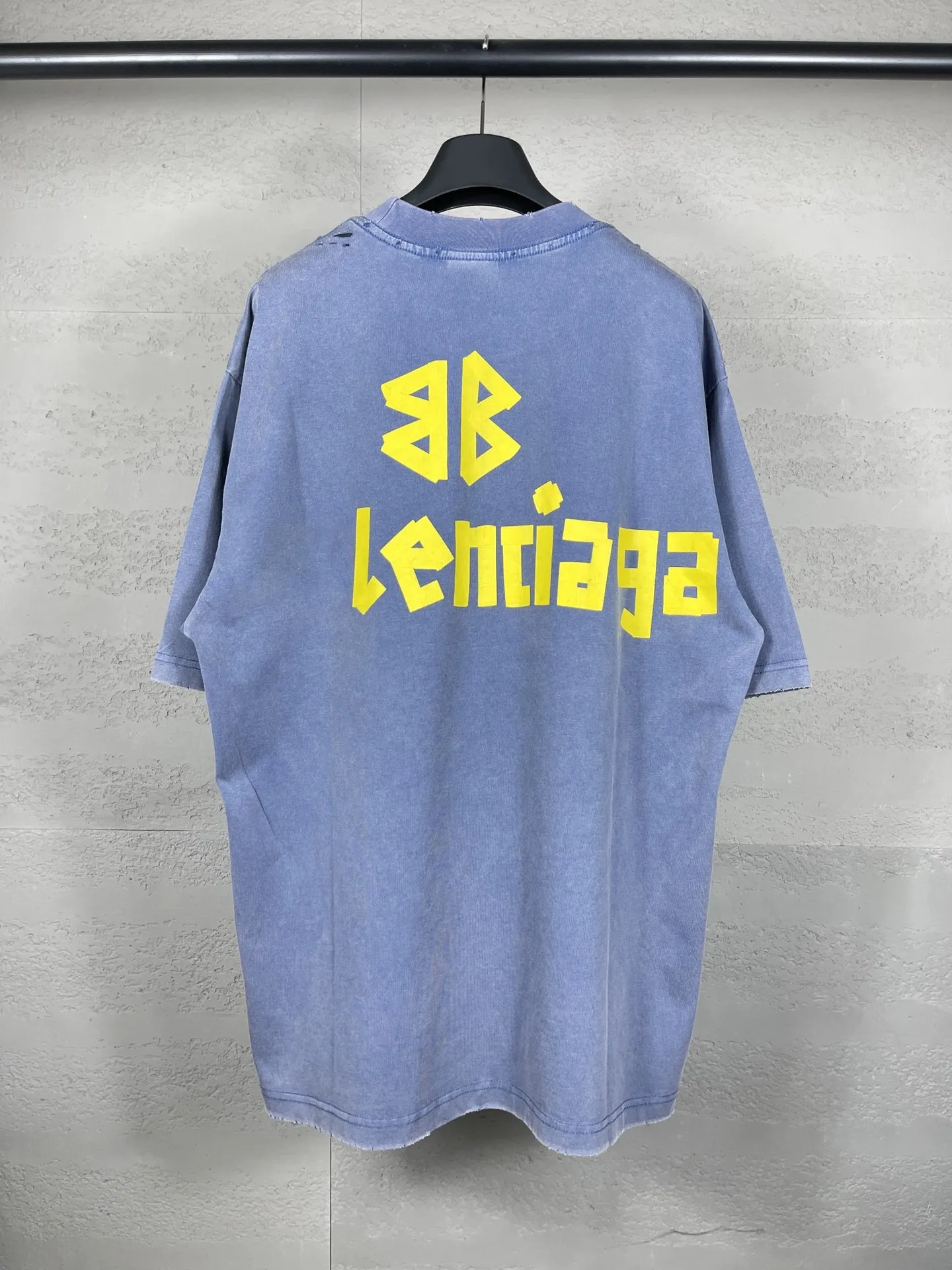 B Brand Classic Logo Tape T-Shirt - Washed Loose Fitting Short Sleeved ...