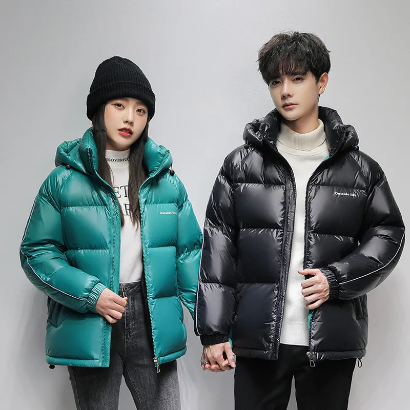 DHgate.com:High down jacket men's short winter new hooded couple's ...