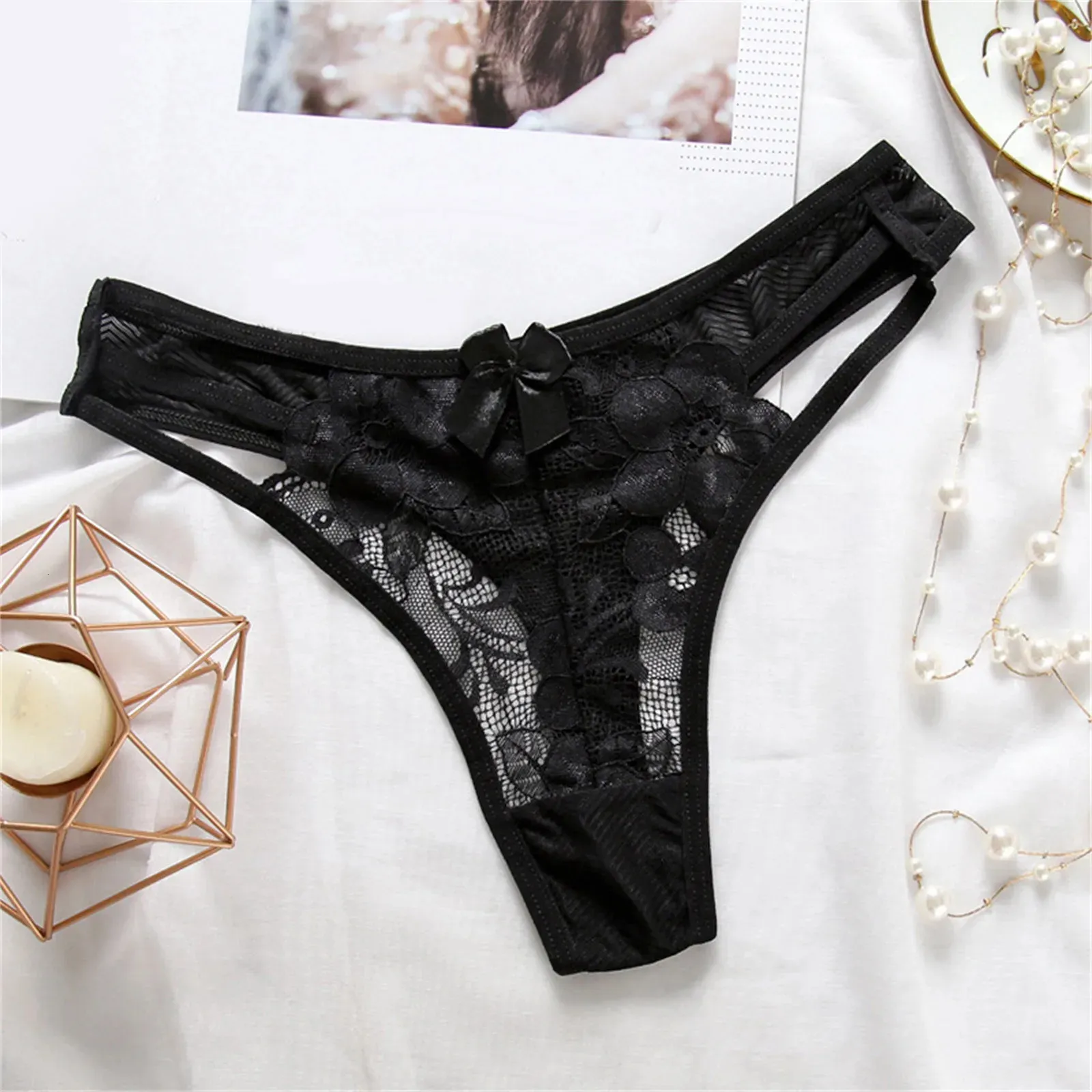 En Dentelle De La Taille Plus Des Sous Vêtements Élastique String G ...