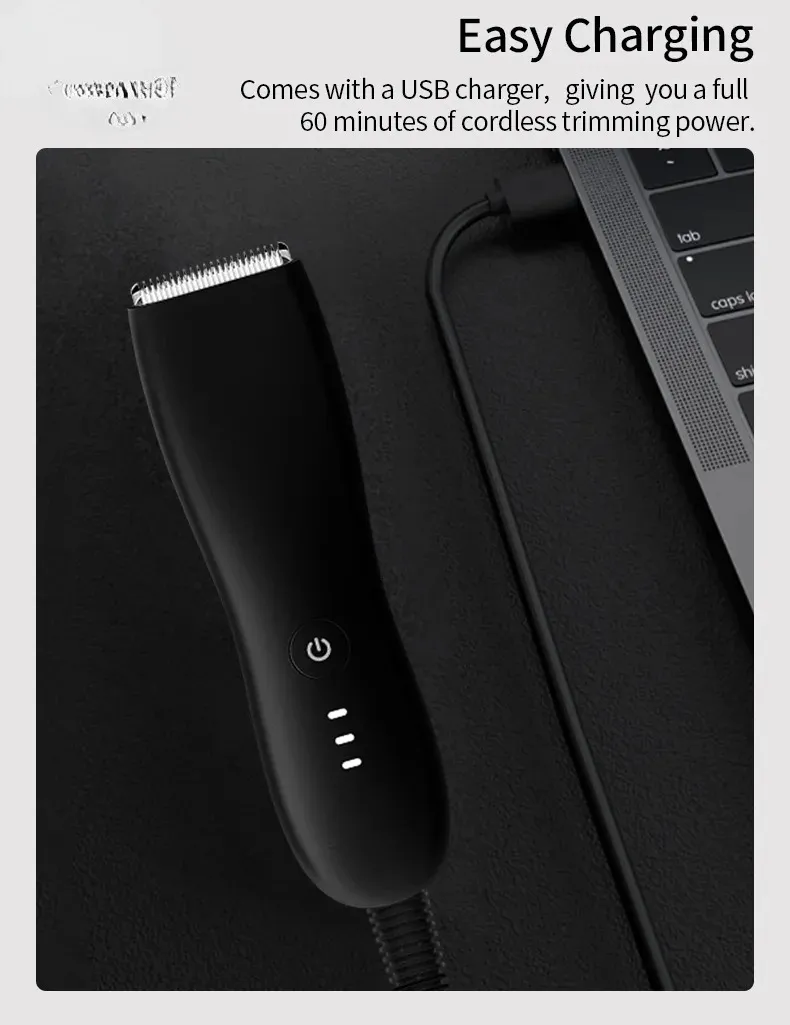 Electric Body Groomer Pubic Hair Trimmer For Men Balls Shaver Clipper