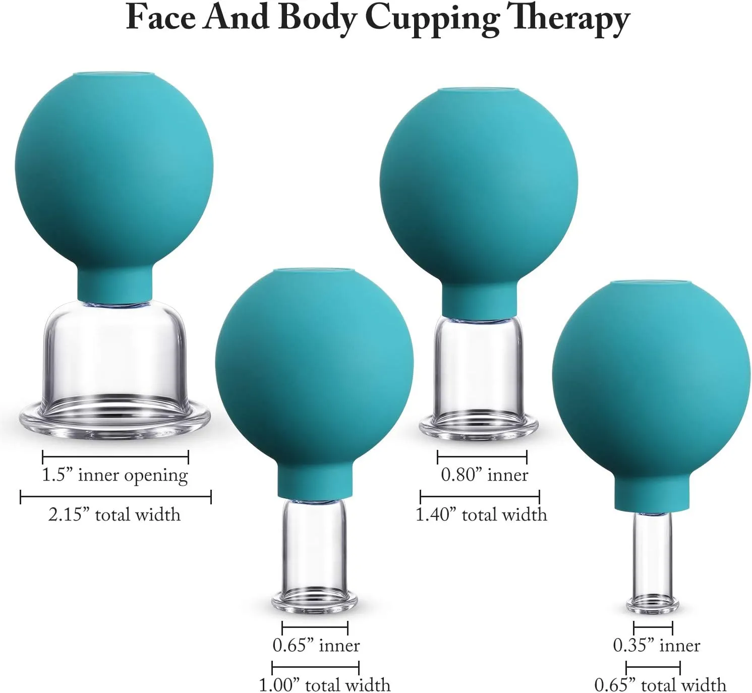 Premium Cupping Therapy Set - Glass Cupping Cups, Vacuum Suction, Body ...