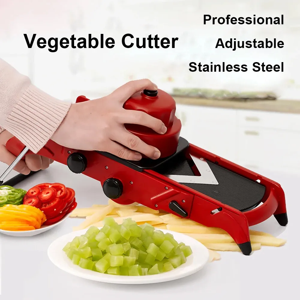 Adjustable Mandoline Slicer: Pro V-Type Stainless Steel Fruit ...