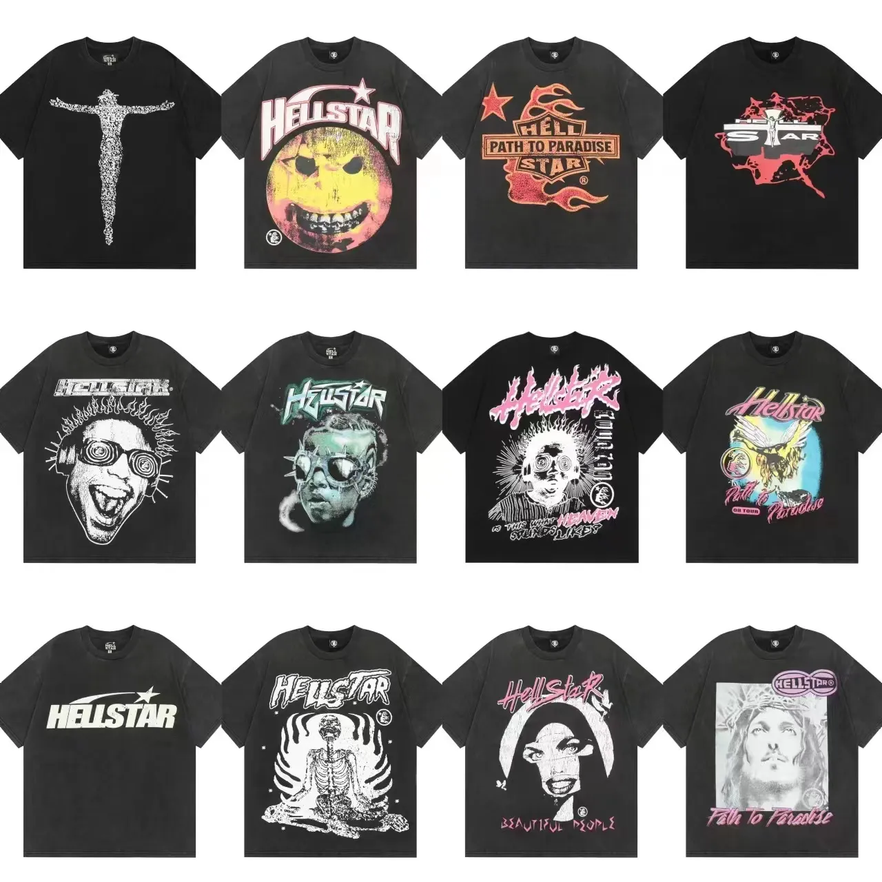 Black Hellstar Shirt Men t Women Designer Shirts Tshirt American Trendy ...