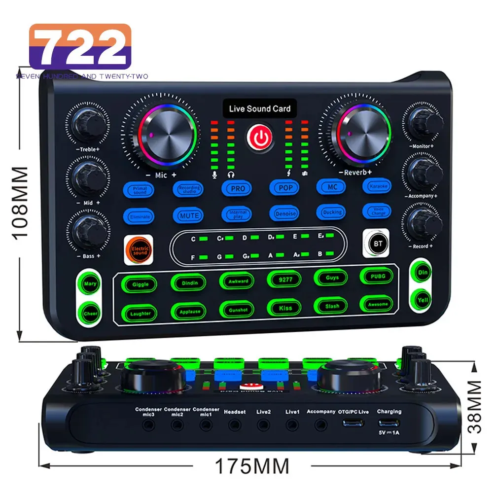 Professional HD Sound Card Audio Mixer - English Version, X60 Model ...