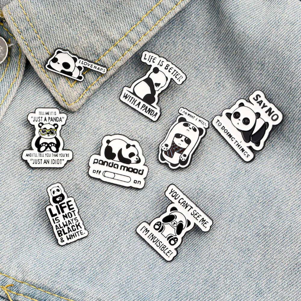 Panda Enamel Lapel Pins Cartoon Metal Brooch Badge... From Hometool ...