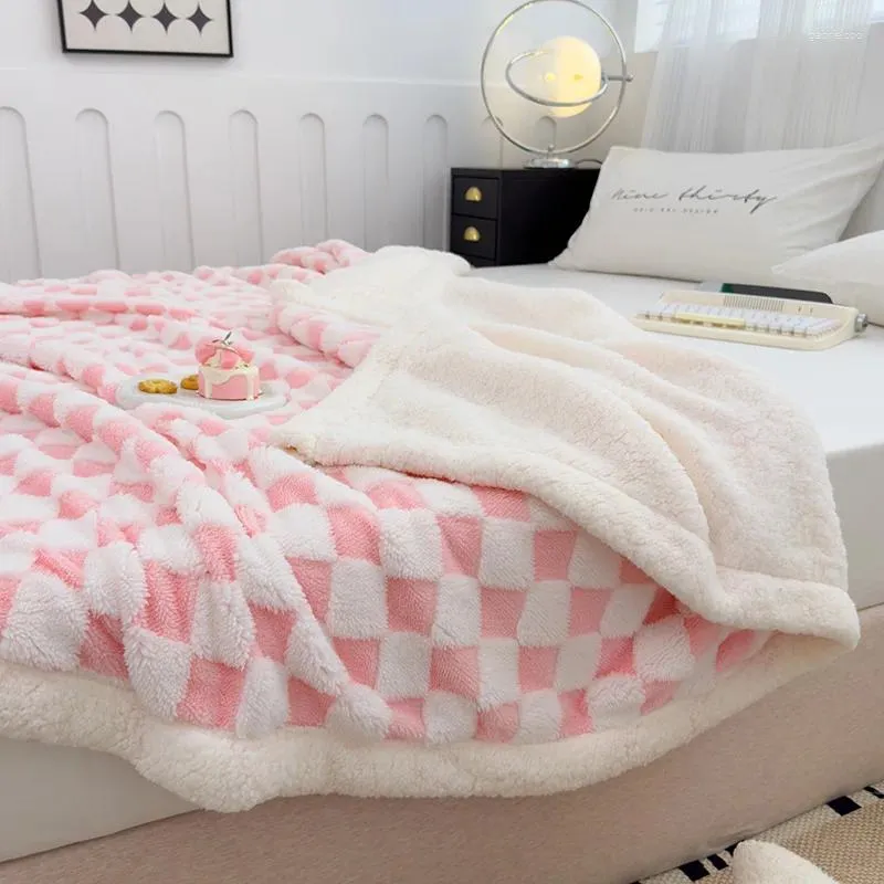 Soft Checkered Blanket: Plush & Warm Throw for Sofa, Bed, Travel ...