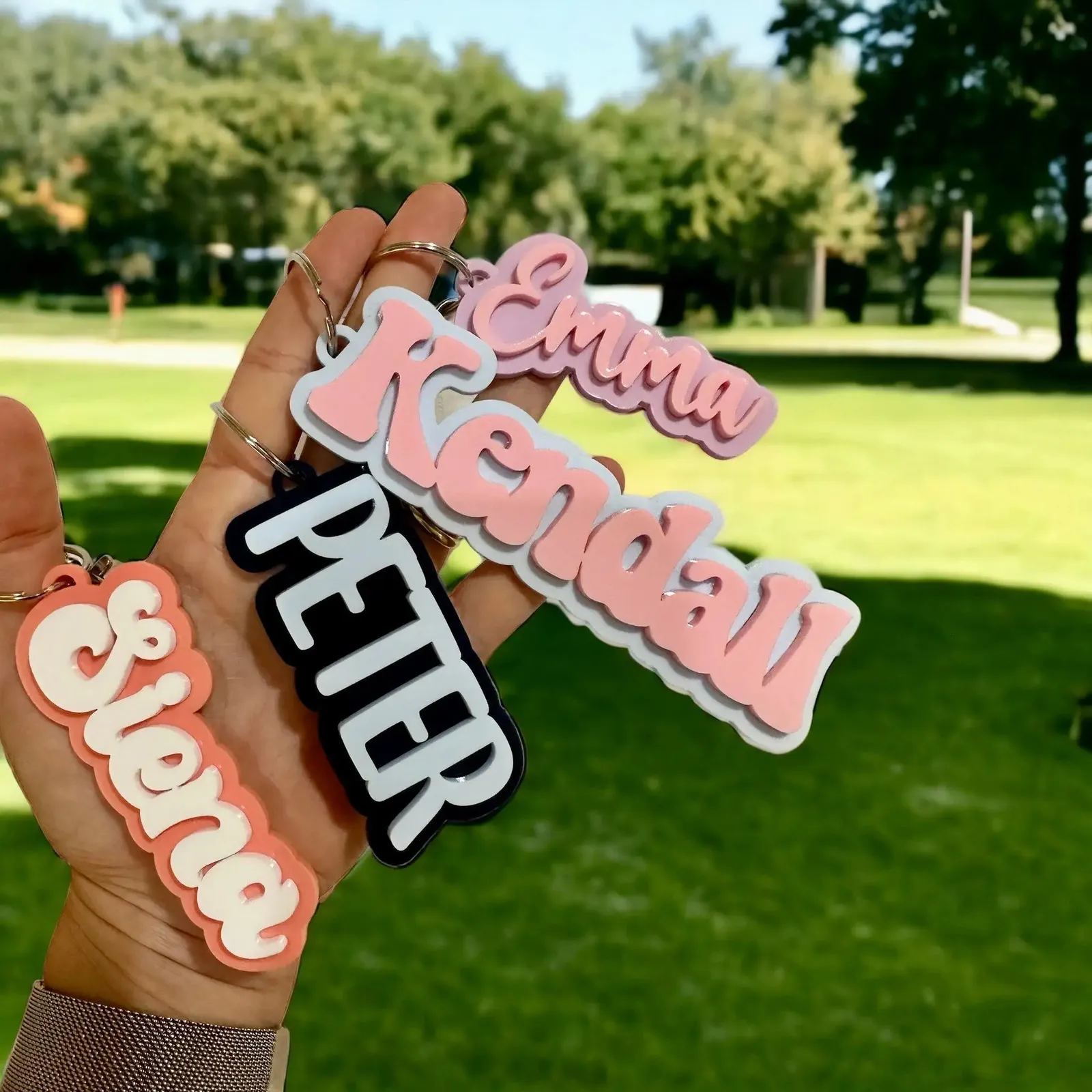 Name Keychains Custom Acrylic Initial Keychain, Personalized Chain For ...