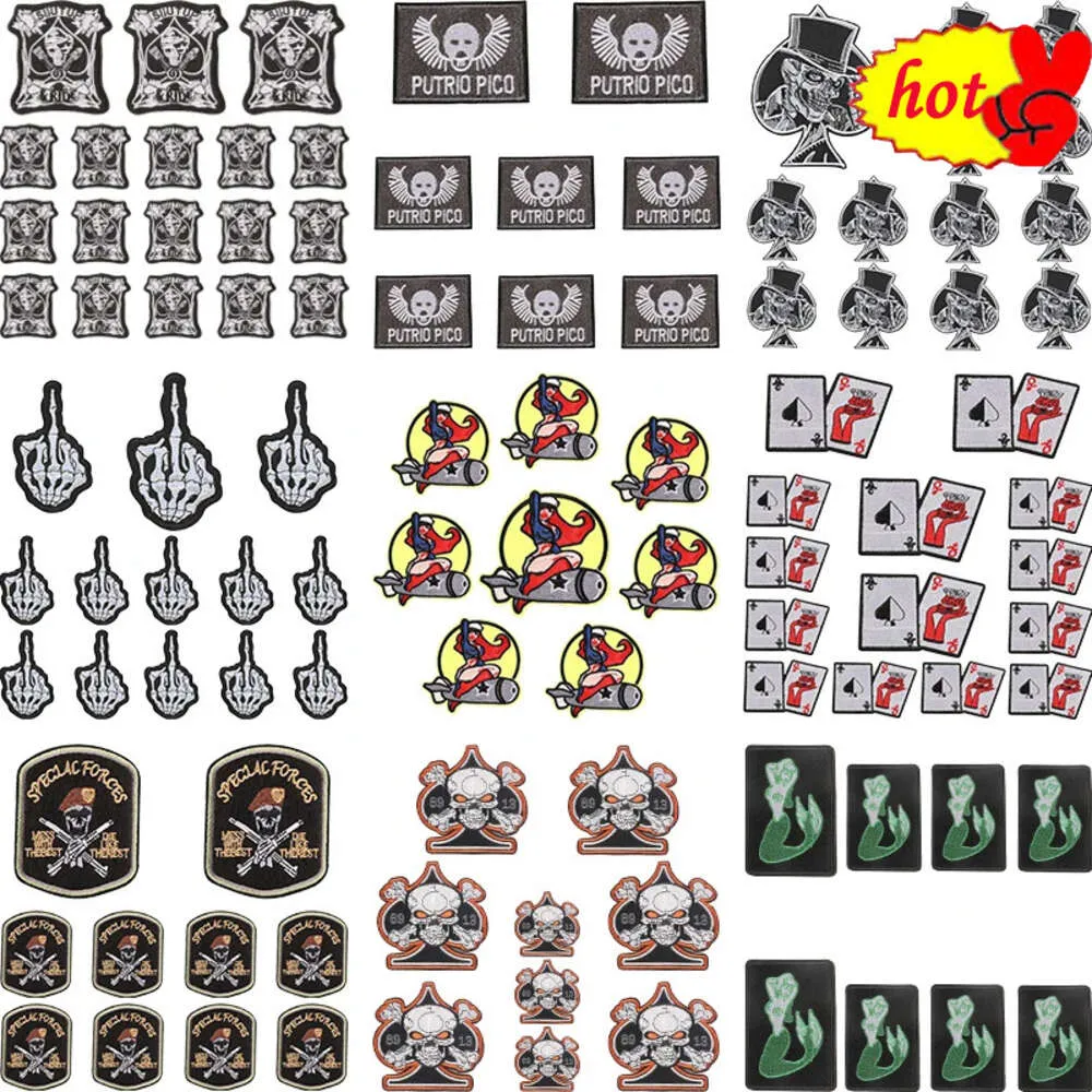 DHgate.com:Embroidered Skull Iron-On Patches Bulk Pack: 30 pcs Sew-On ...