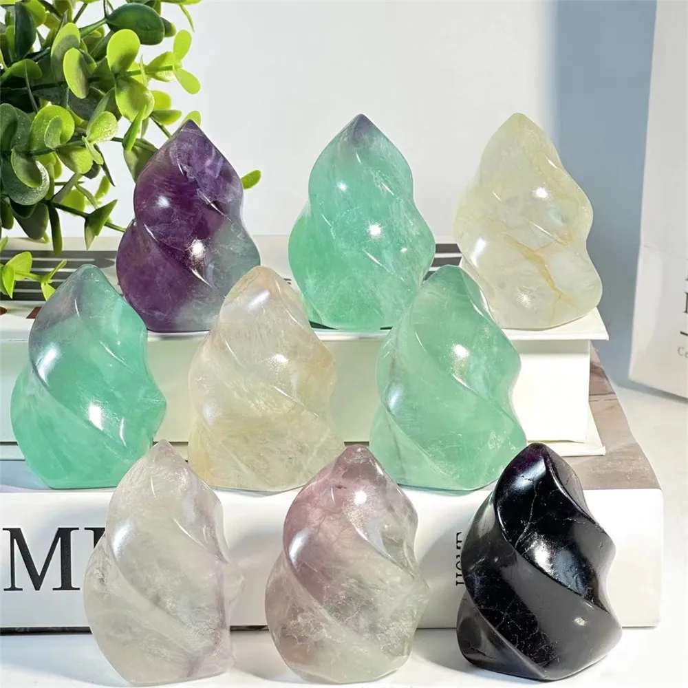 Natural Fluorite Crystal Point - Healing Wand, Chakra Balancing Stone ...