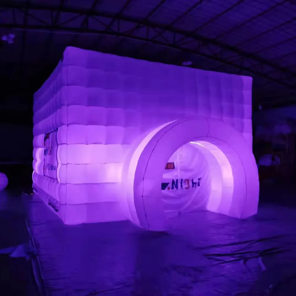 Colorful LED Light Inflatable Photo Booth Cube Tent - Camera Shape ...
