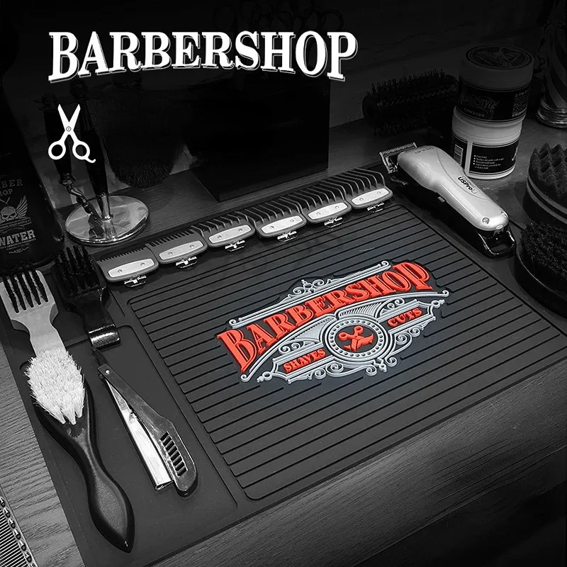 Premium Antiskid Barber Station Mat: Haircut Tools Storage & Cushion ...