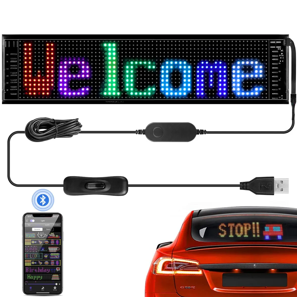 DHgate.com:Smart Programmable LED Display: DIY Scrolling Text, USB ...
