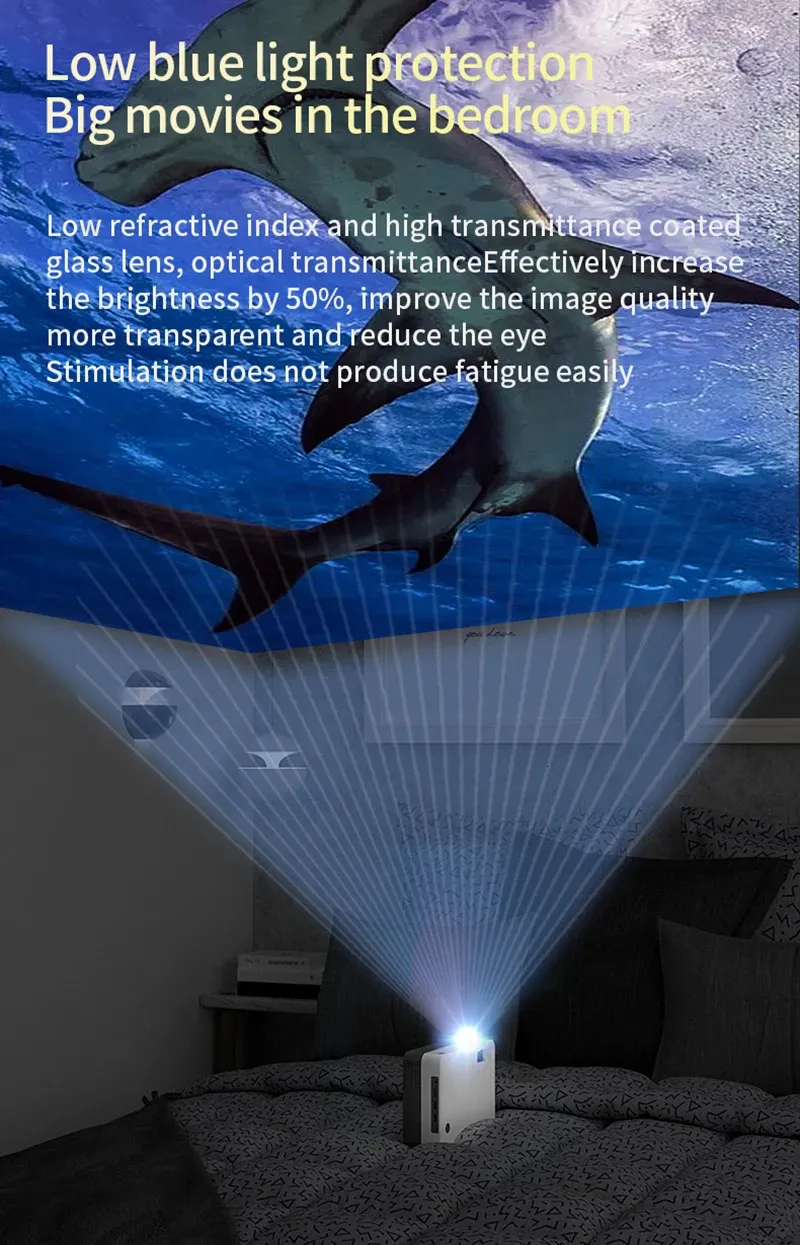 Mini Projecteur 4K, Salange P35 Android 10 WiFi Portable Video Projecteur, 1280720p Full HD ...