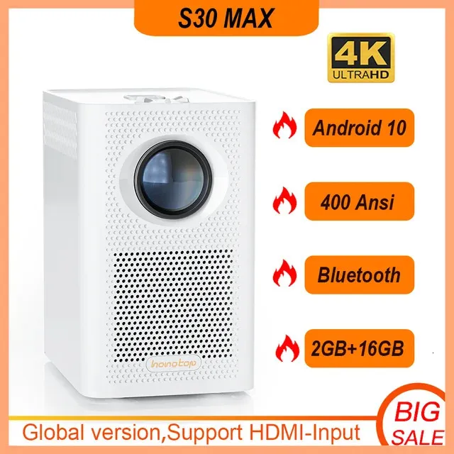 HONGTOP S30MAX Smart 4K Android WiFi Portable 1080P Home Cinéma Vidéo ...