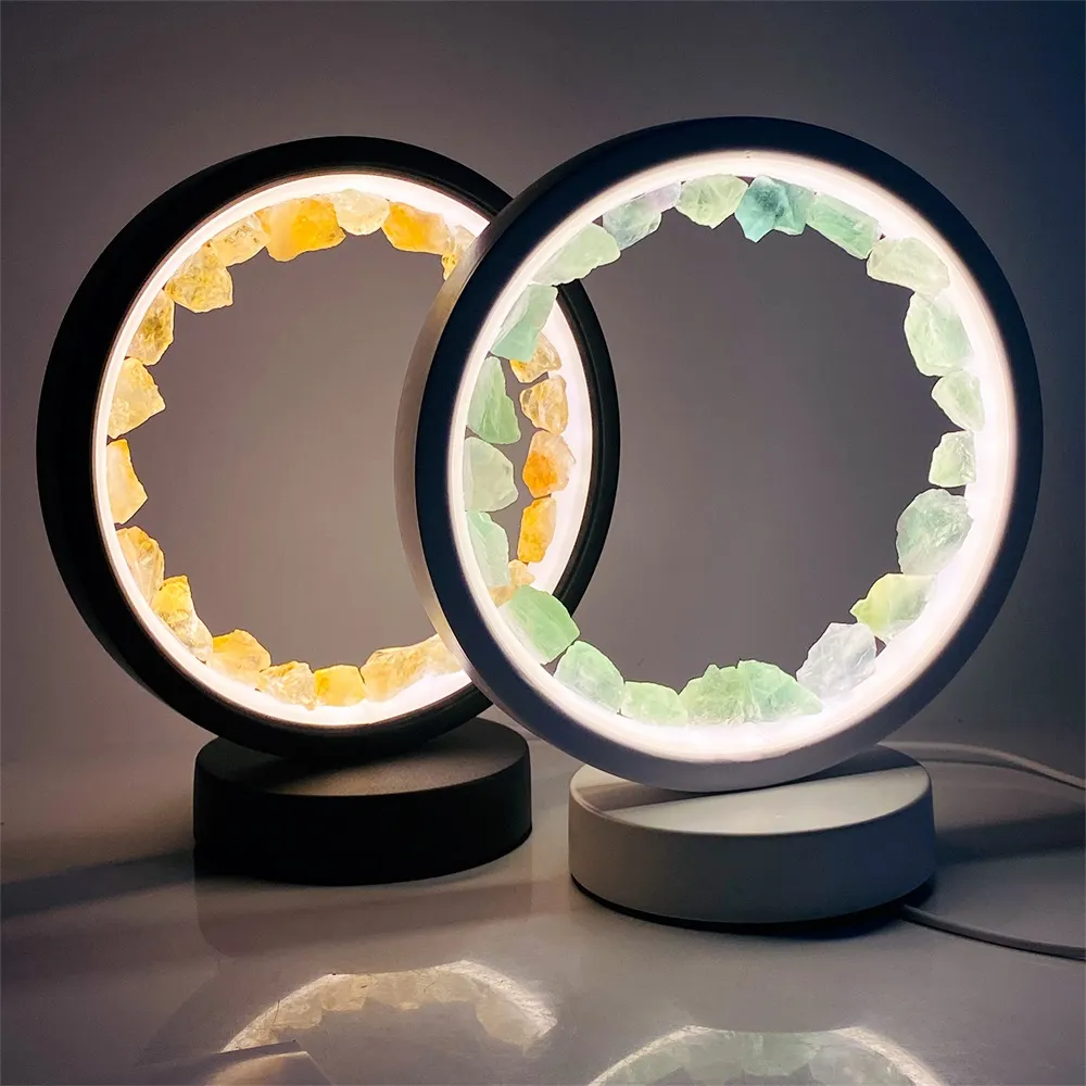 DHgate.com:Natural Fluorite Quartz Crystal Gemstone Table Lamp ...