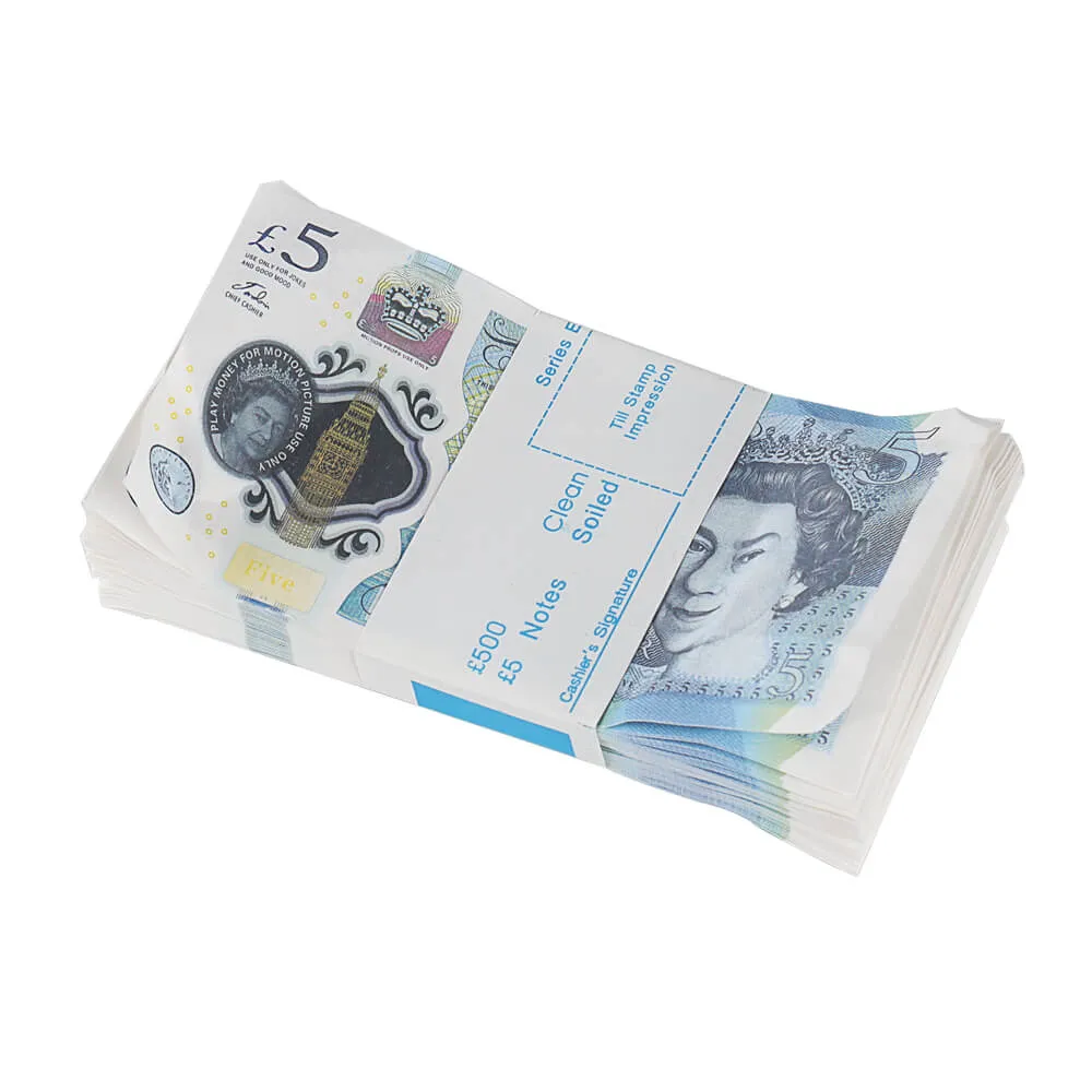 50% Size Aged Prop Money New Series Ages 5 10 50 Uk Pounds Full Print ...