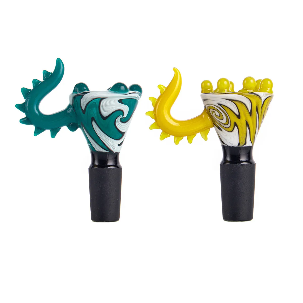 Monster Tail Design 2.95 Glass Smoking Bowl With Spiral Pattern And ...