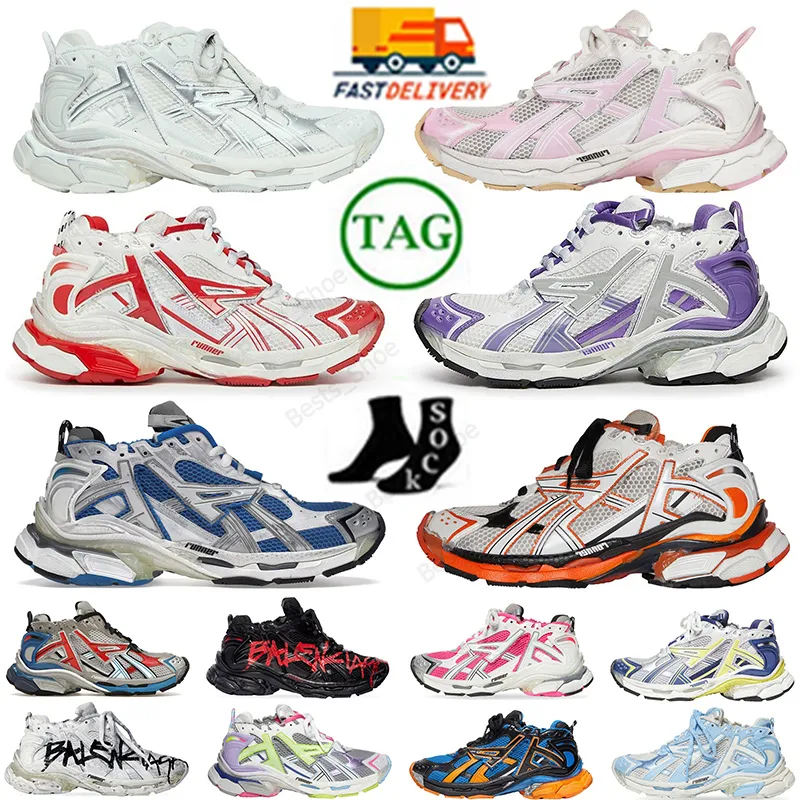 Designer De Luxo Graffiti Track Runners 7.0 Sapatos Casuais De ...