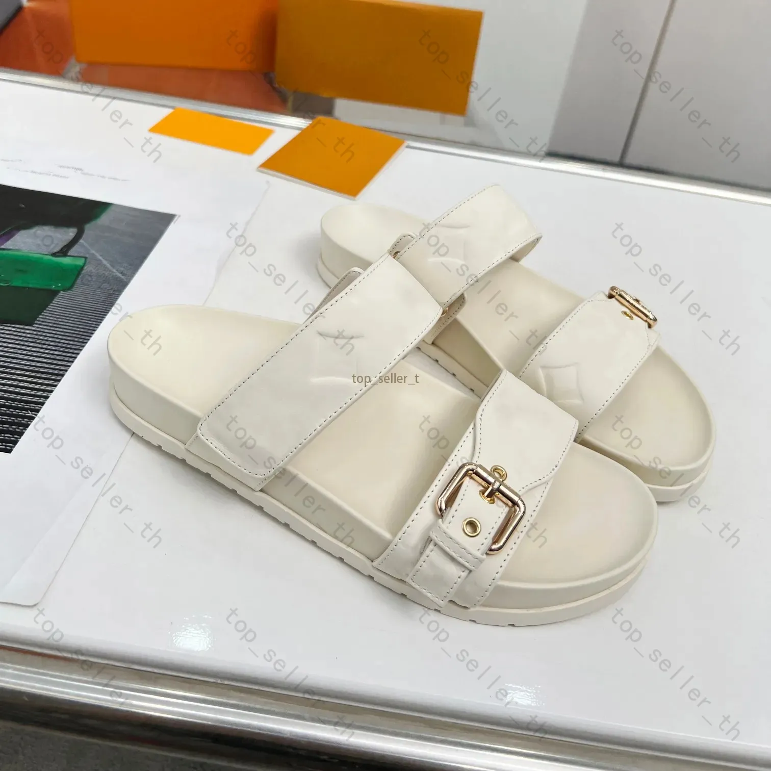 Designer Flat Heel Tan Leather Sandals For Women Mom DIA FLAT COMFORT ...