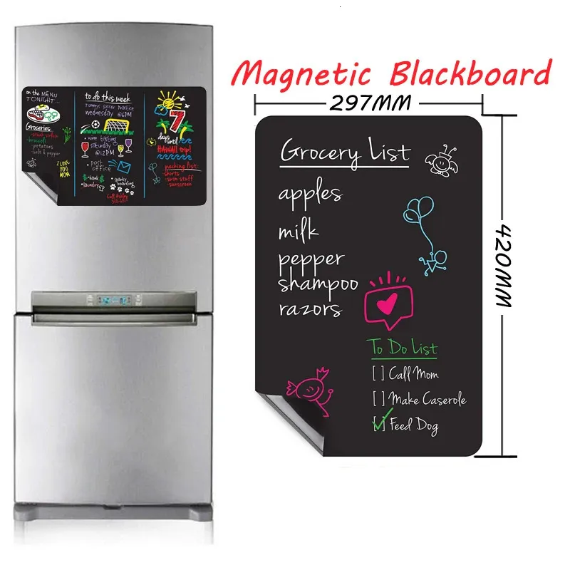 Fridge Magnetic Whiteboard A3 Size Black Message Board For Kids, Home ...