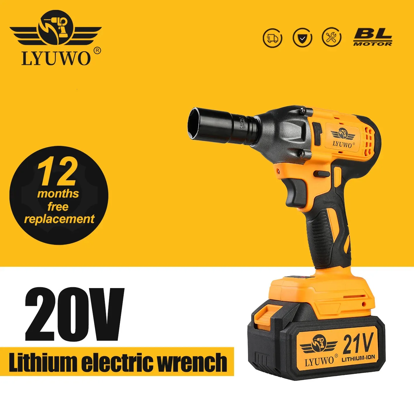DHgate.com:LYUWO 350NM Brushless Electric Wrench, High Torque Air ...
