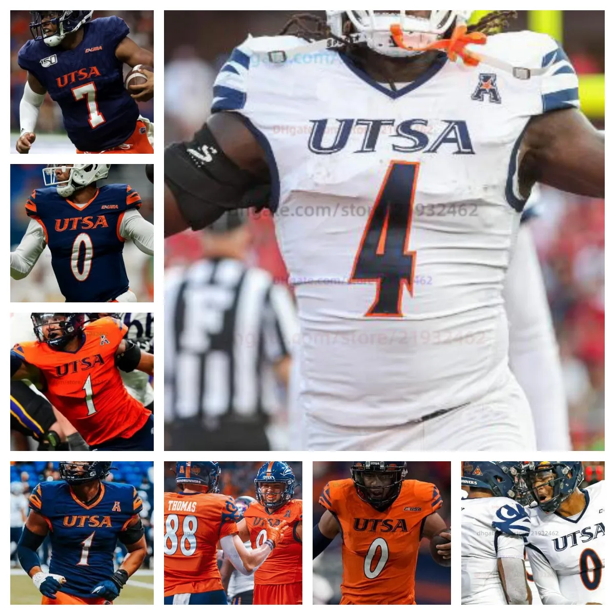 Custom 1 Trey Moore UTSA Roadrunners College Football NCAA Jersey Men ...