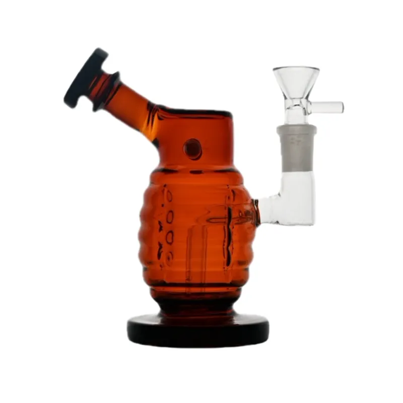 Heady Glass Bong | 2024 Amber Grenade Drilling Rig Water Pipe | 14mm ...