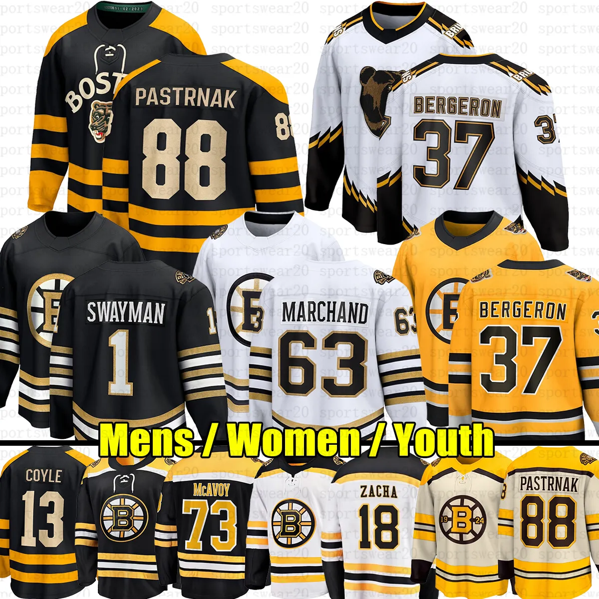 88 David Pastrnak 100th Anniversary Boston Hockey Jersey Bruins Jersey ...